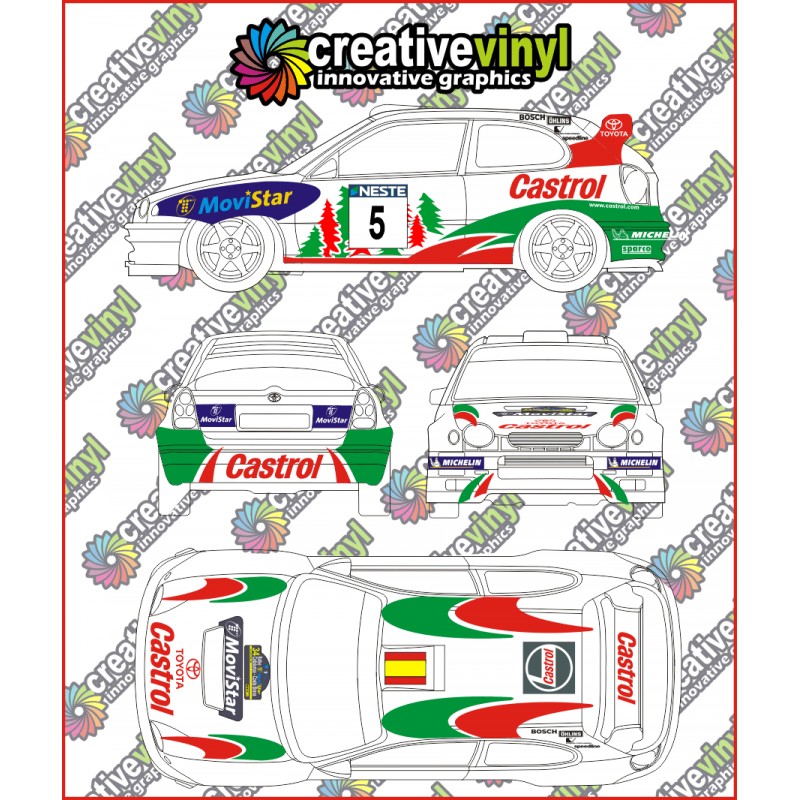 Toyota Corolla 1998 Castrol WRC Full Rally Graphics Kit